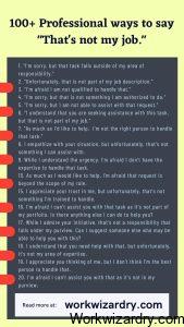 100 Examples To Say That's Not My Job Professionally - Work Wizardry