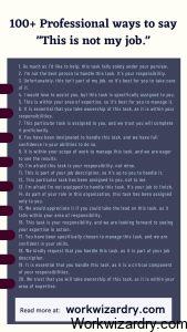 100 Examples To Say That's Not My Job Professionally - Work Wizardry