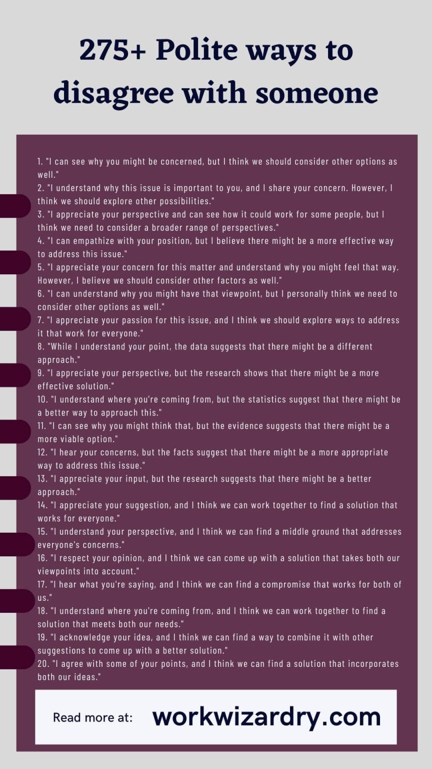275+ Examples on how to disagree politely phrases in a respectful way ...