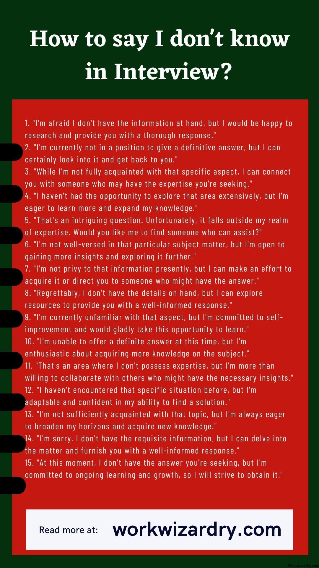 How To Say I Don't Know Professionally? 300 Examples And Tips For ...
