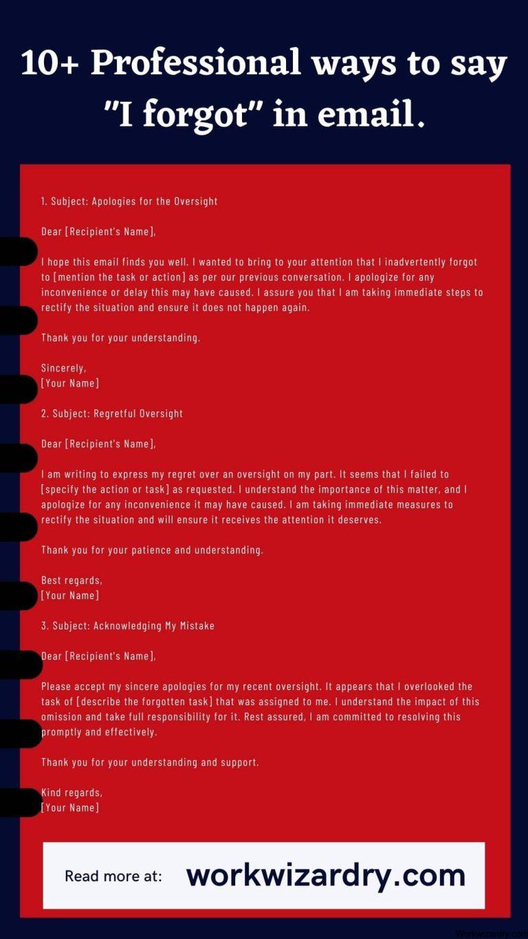 How To Say You Forgot Something Professionally: 80 Examples And Tips ...