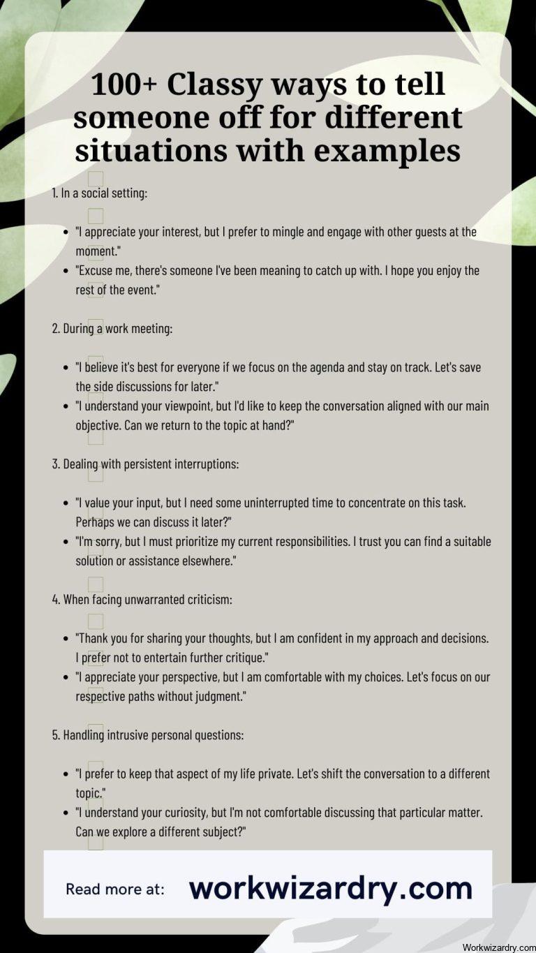 100 Classy Way For How To Tell Off Someone Politely - Work Wizardry