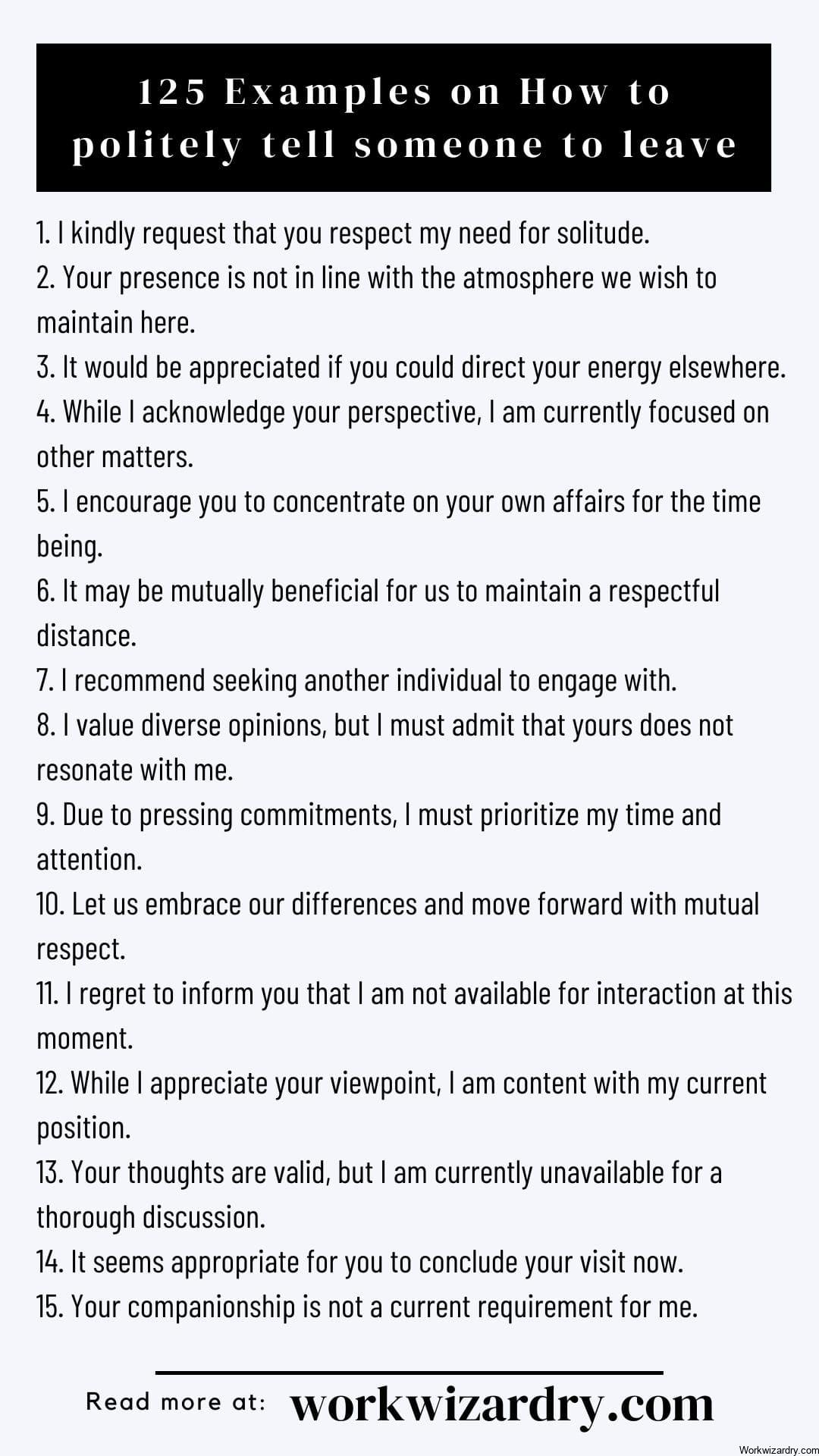 How to tell someone to go away politely? (125 Example phrases with ...