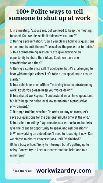 How To Politely Tell Someone To Shut Up? (135 Examples With ...