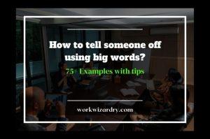 How to tell someone off using big words? (80 Examples with professional ...