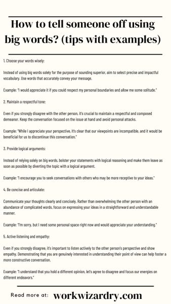 How To Tell Someone Off Using Big Words? (80 Examples With Professional ...