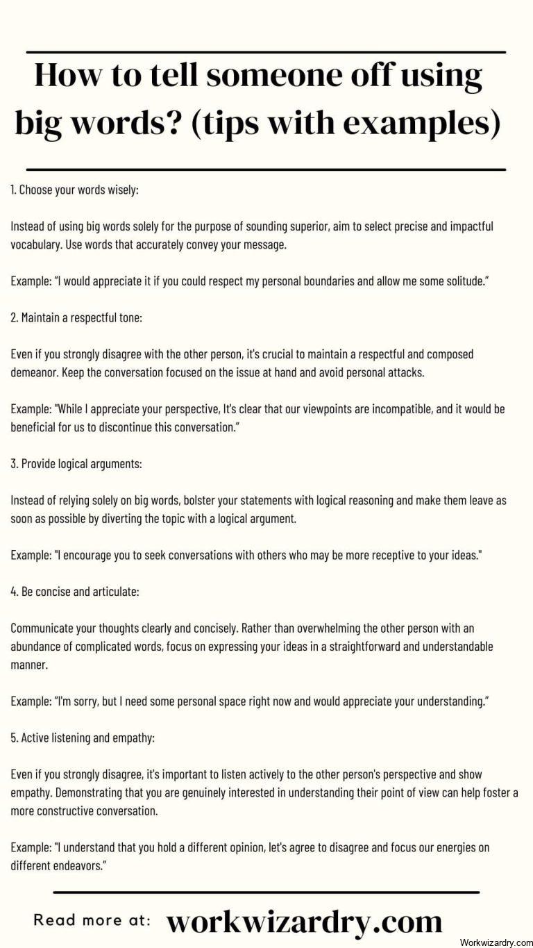 How to tell someone off using big words? (80 Examples with professional ...
