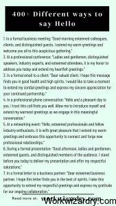 500 Formal And Informal Ways To Say Hello - Work Wizardry