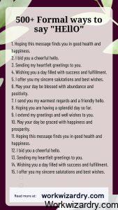 500 Formal And Informal Ways To Say Hello - Work Wizardry
