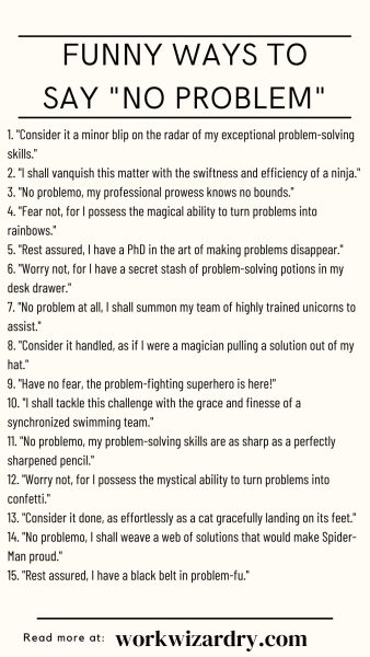 400 Professional Ways To Say No Problem - Work Wizardry
