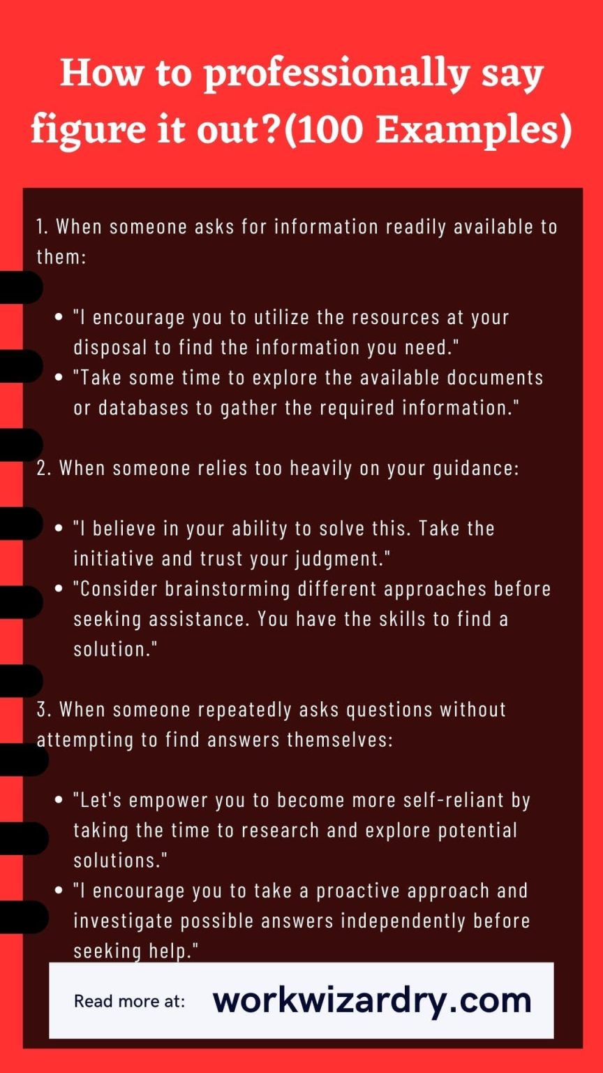 How to professionally say do it yourself or do your job? (100 Examples ...