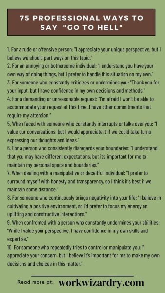 How To Professionally Say Go To Hell? (75+ Examples And Tips) - Work ...