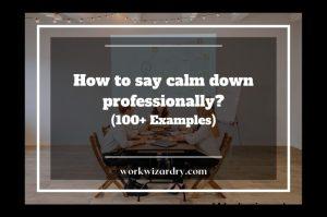 How to say calm down professionally? (100+ Examples) - Work Wizardry