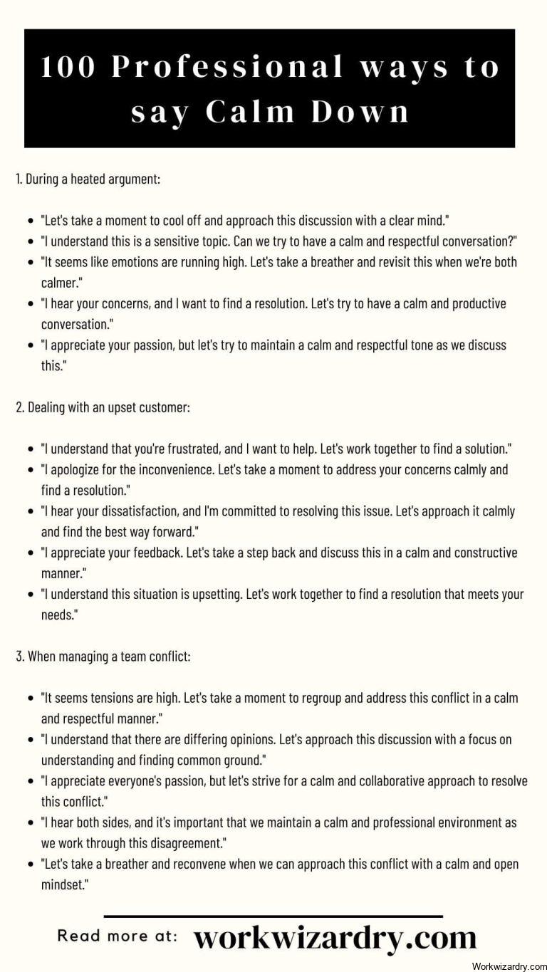 What To Say To Calm Someone Down Professionally: 100+ Examples - Work ...