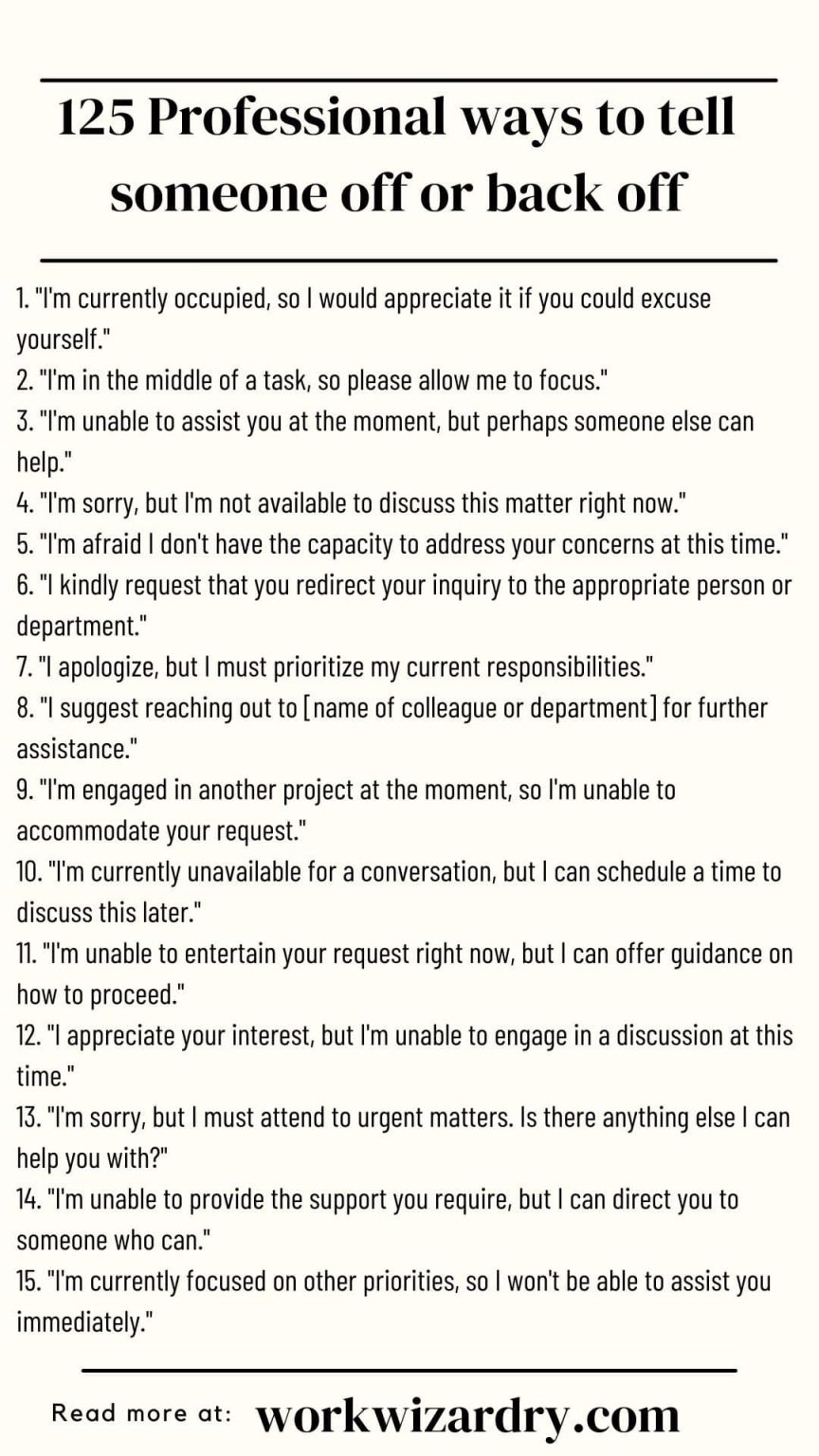 How to tell someone off in a professional way? (125 Example phrases for ...