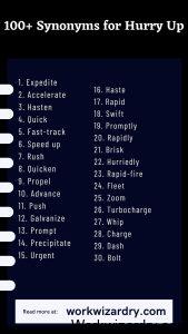 150 Examples on How to professionally say hurry up? (synonyms ...