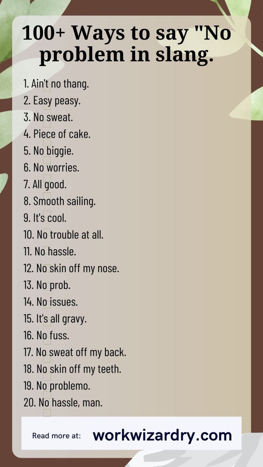 400 Other ways to say no problem (professional and informal) - Work ...