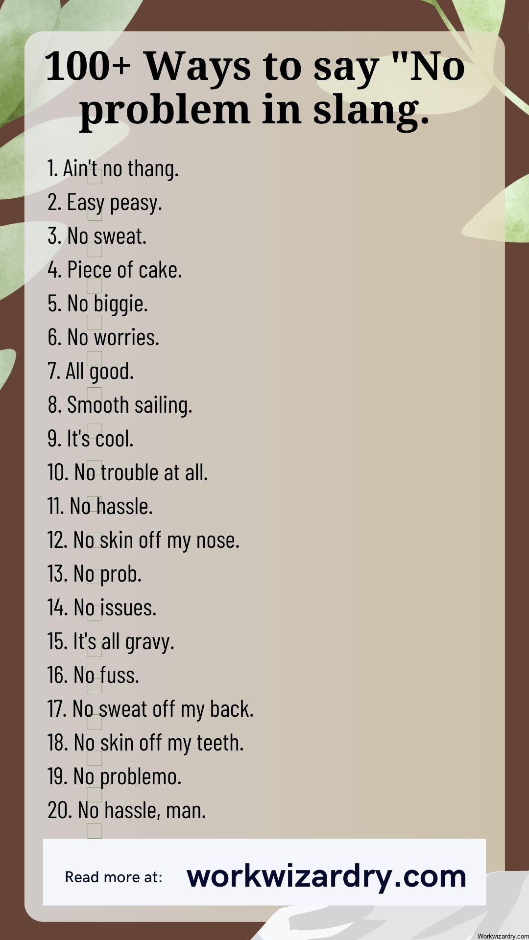 400 Other ways to say no problem (professional and informal) - Work ...