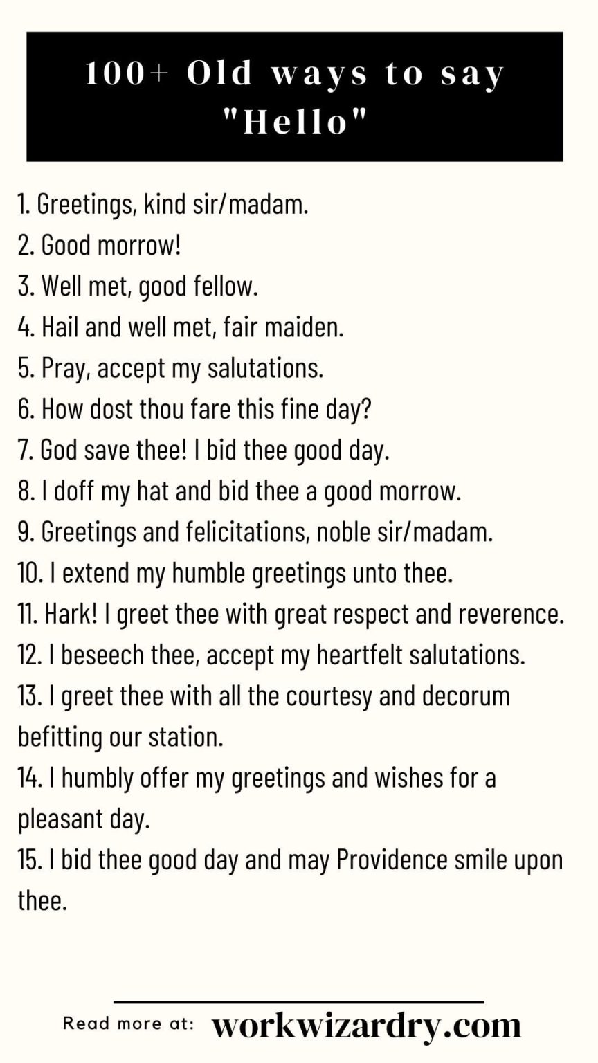 500 Formal And Informal Ways To Say Hello - Work Wizardry