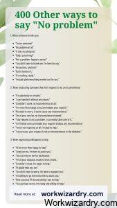 400 Professional Ways To Say No Problem - Work Wizardry
