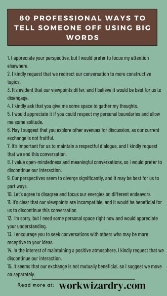 How To Tell Someone Off Using Big Words? (80 Examples With Professional ...