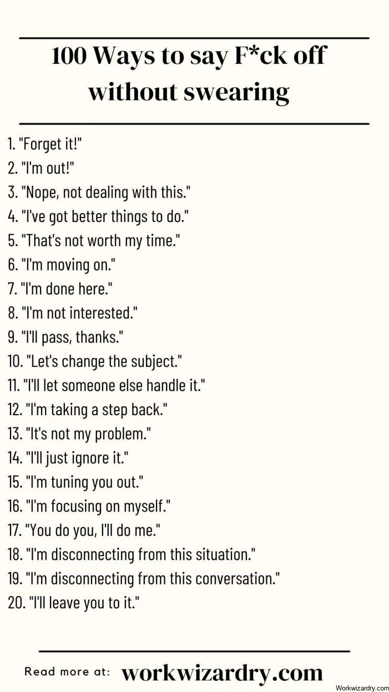 How To Say Buzz Off In A Professional Way: 100 Examples And Tips - Work ...