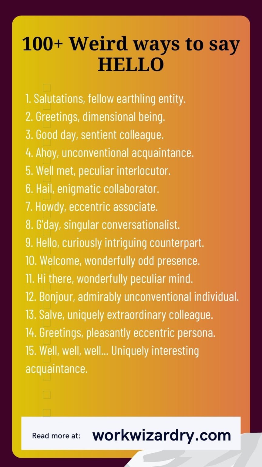 500 Formal And Informal Ways To Say Hello - Work Wizardry