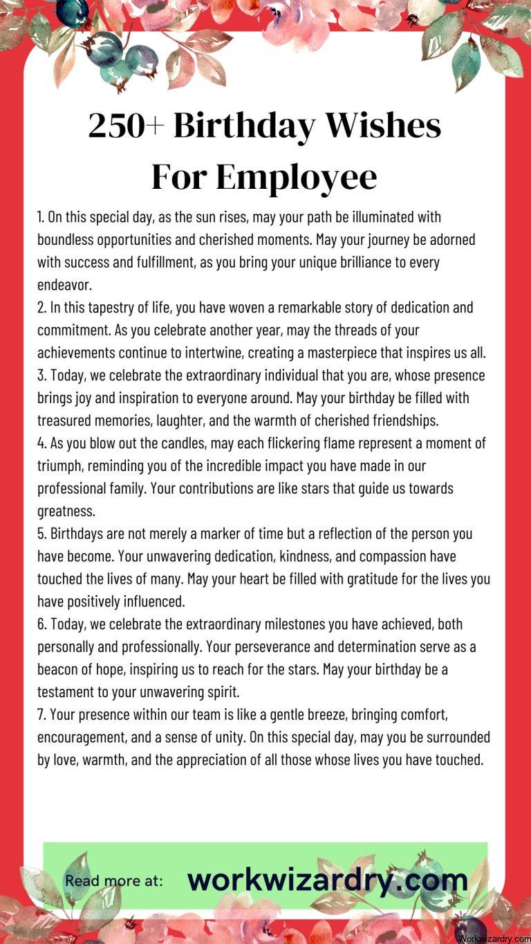 250+ Birthday Wishes For Employee (Your Ultimate List For 2023) - Work ...