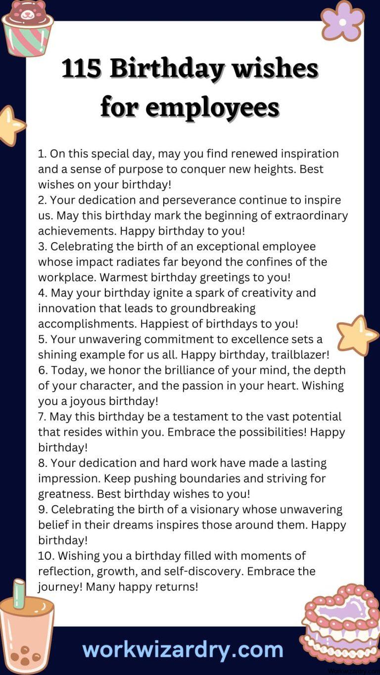 115 Corporate Birthday wishes for employees (#88 is Epic) - Work Wizardry