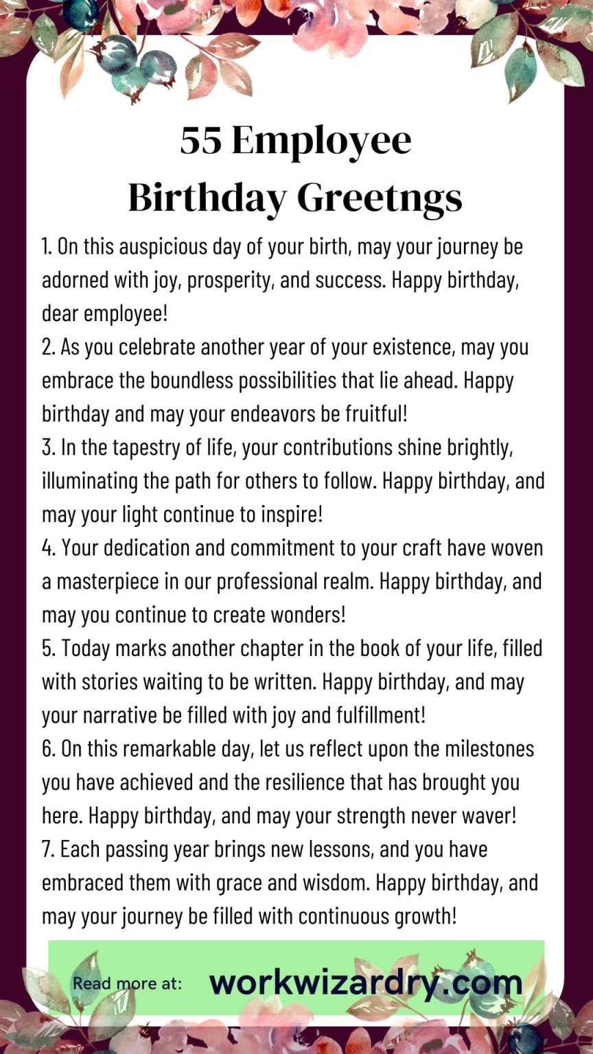 55 Employee Birthday Greetings (Get Ready To Make Your Employees Smile ...