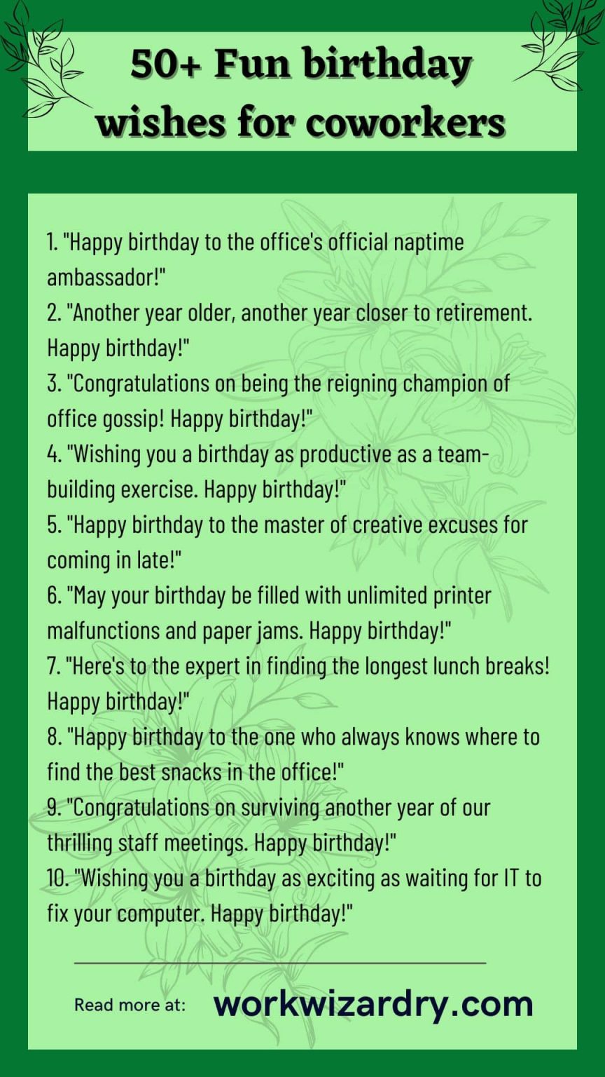 50+ Fun ways to say happy birthday at workplace for coworkers ...
