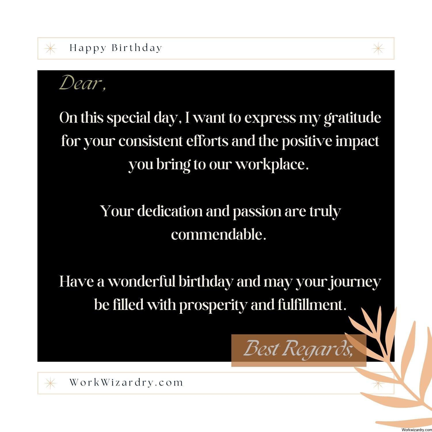 35 Very Thoughtful Happy Birthday messages for employee - Work Wizardry