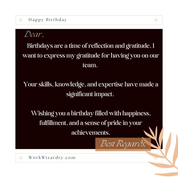 35 Very Thoughtful Happy Birthday Messages For Employee - Work Wizardry