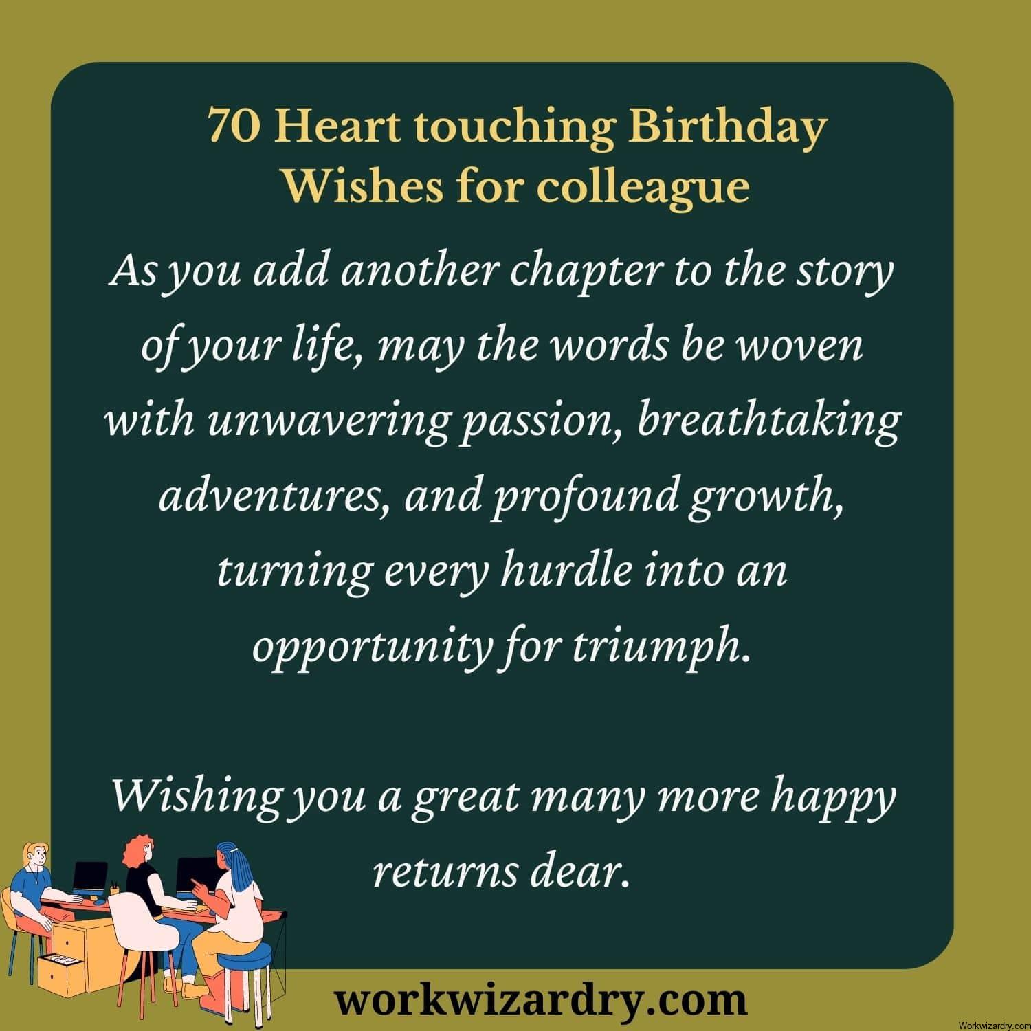 70 Heart touching birthday wishes for colleague, Boss, coworker ...