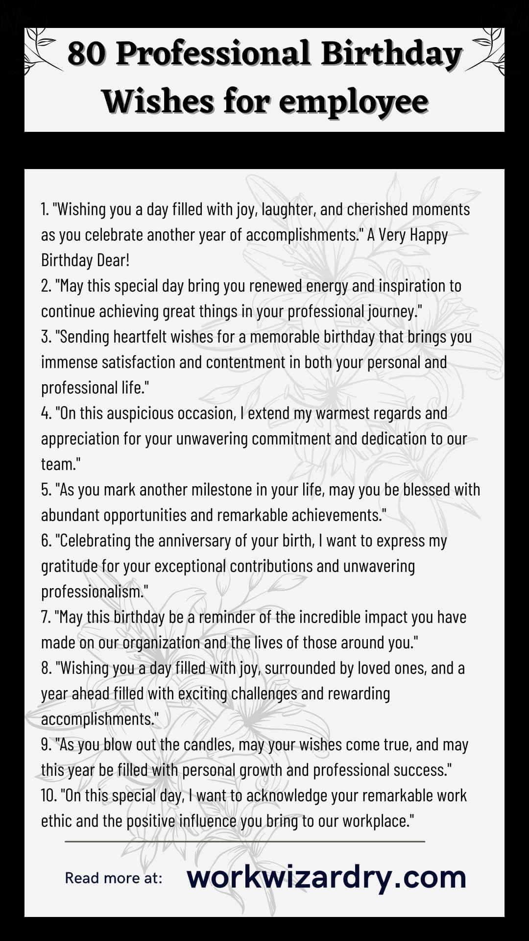 80 Professional Birthday Wishes For Employee - Work Wizardry