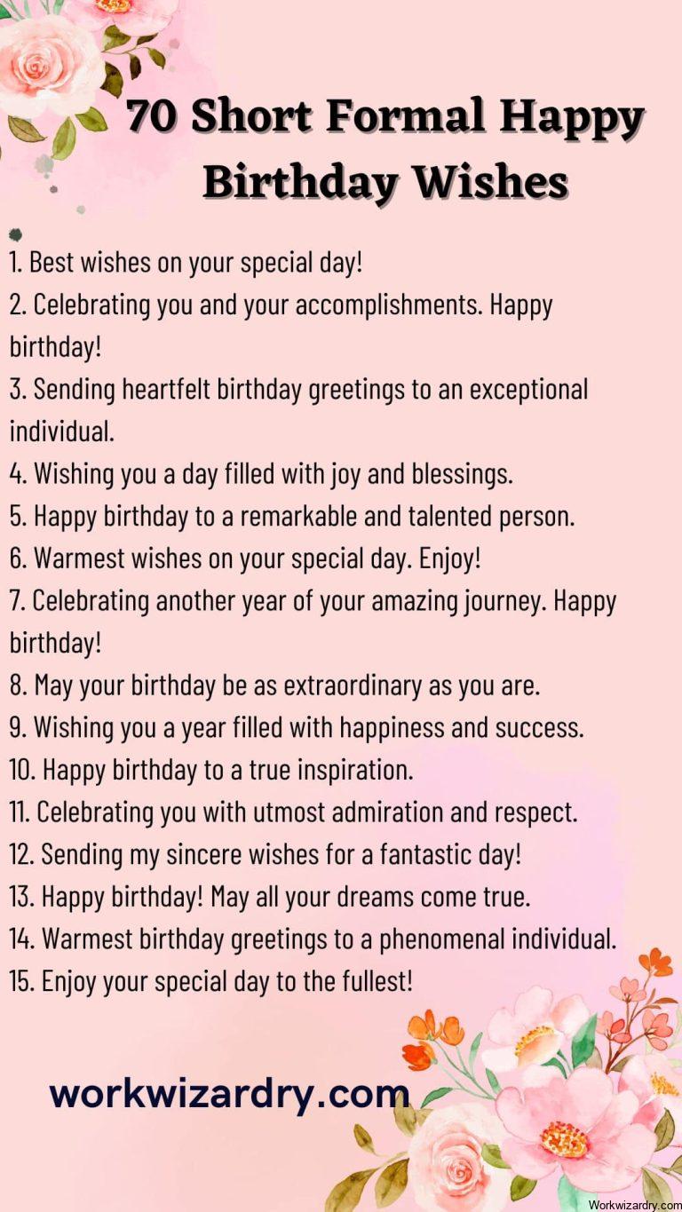 550+ Short Formal Birthday Wishes, Messages And Greetings - Work Wizardry
