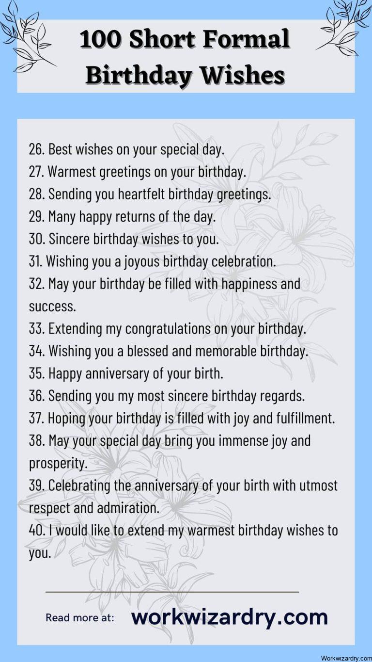Formal Happy Birthday Message: 105 Wishes For Colleagues, Boss ...