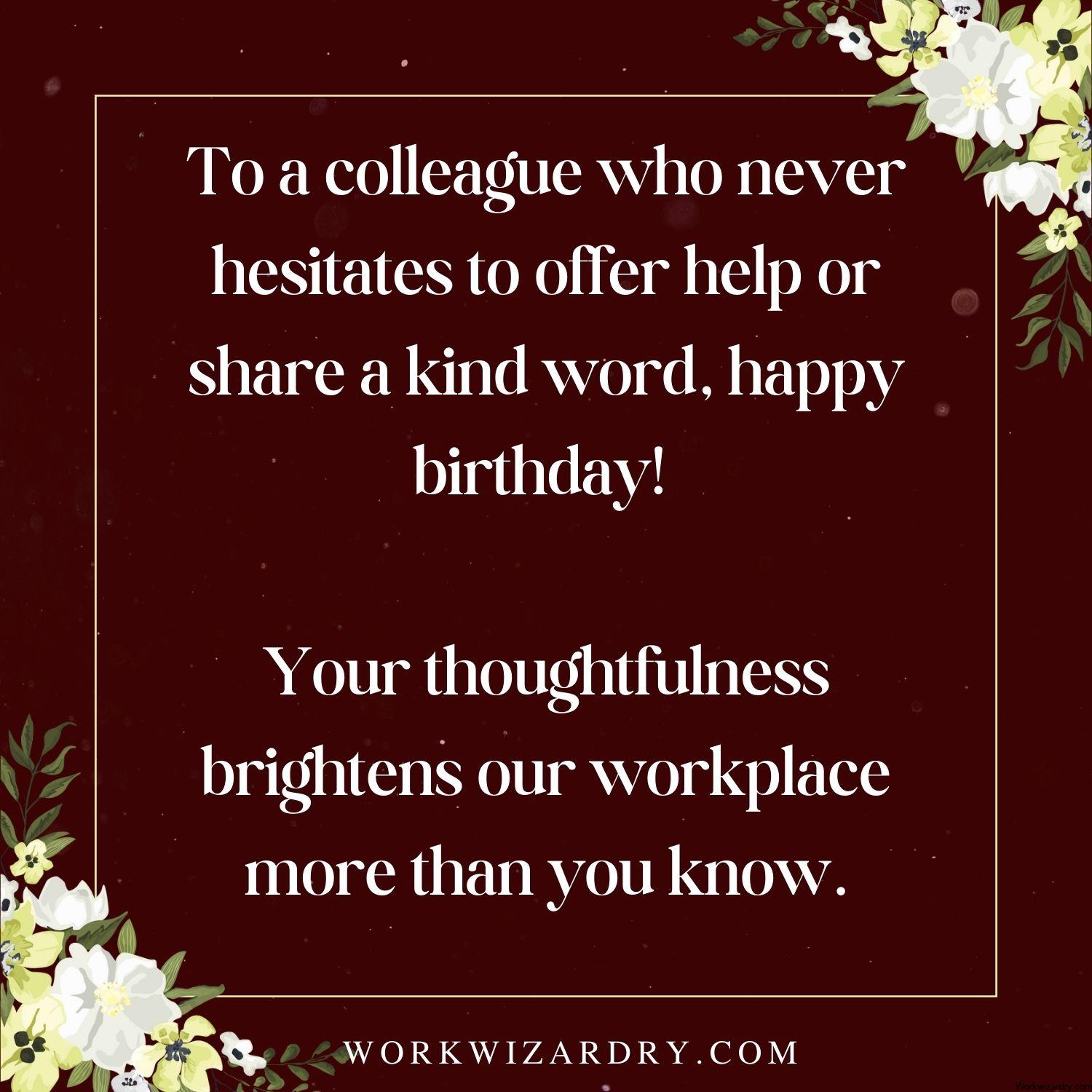 60 Simple Birthday Wishes For Colleague - Work Wizardry