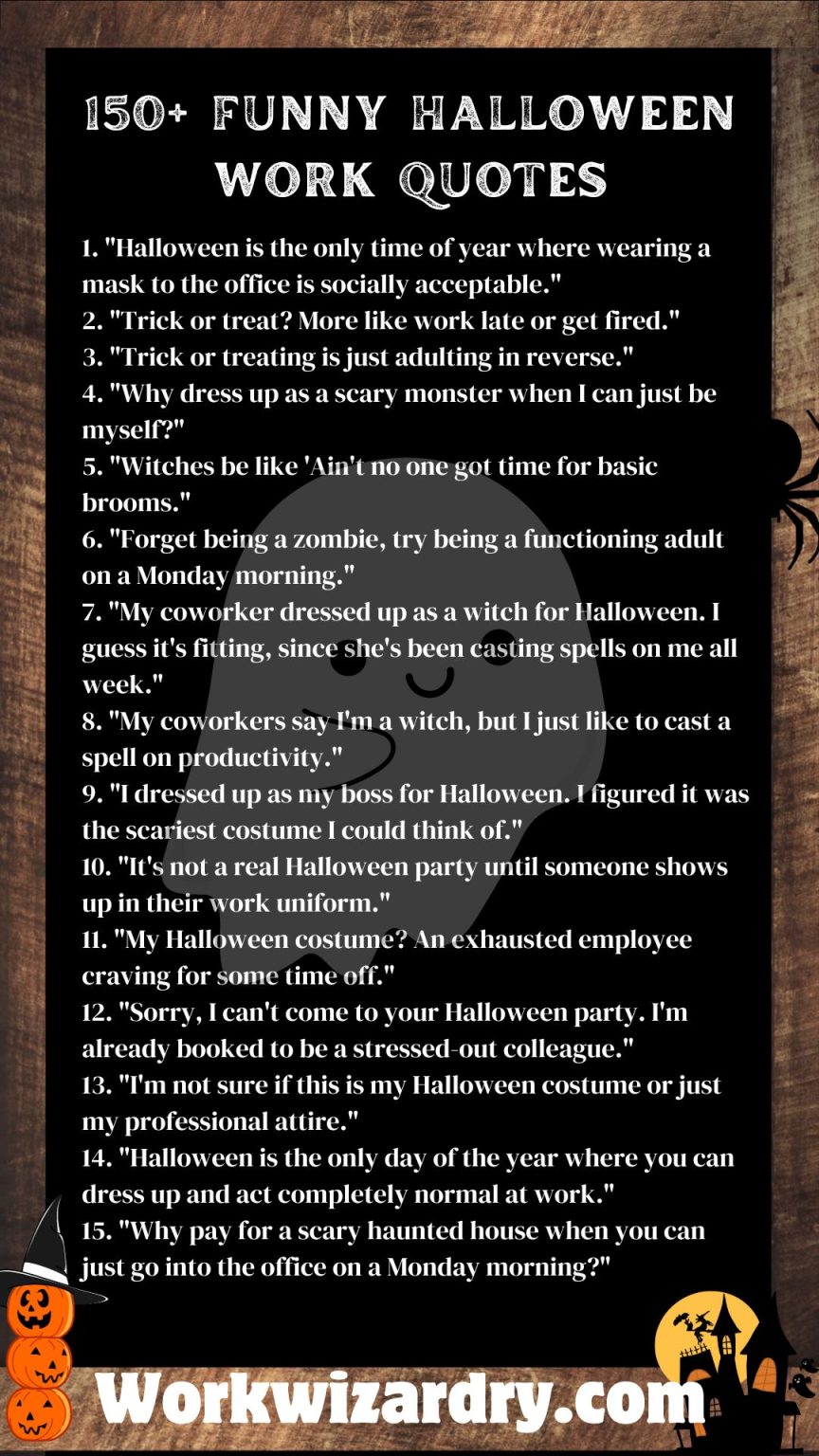 150+ Halloween Work Quotes to BOO-st your workplace spirit - Work Wizardry