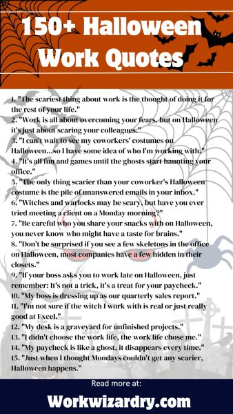 150+ Halloween Work Quotes To BOO-st Your Workplace Spirit In 2024 ...