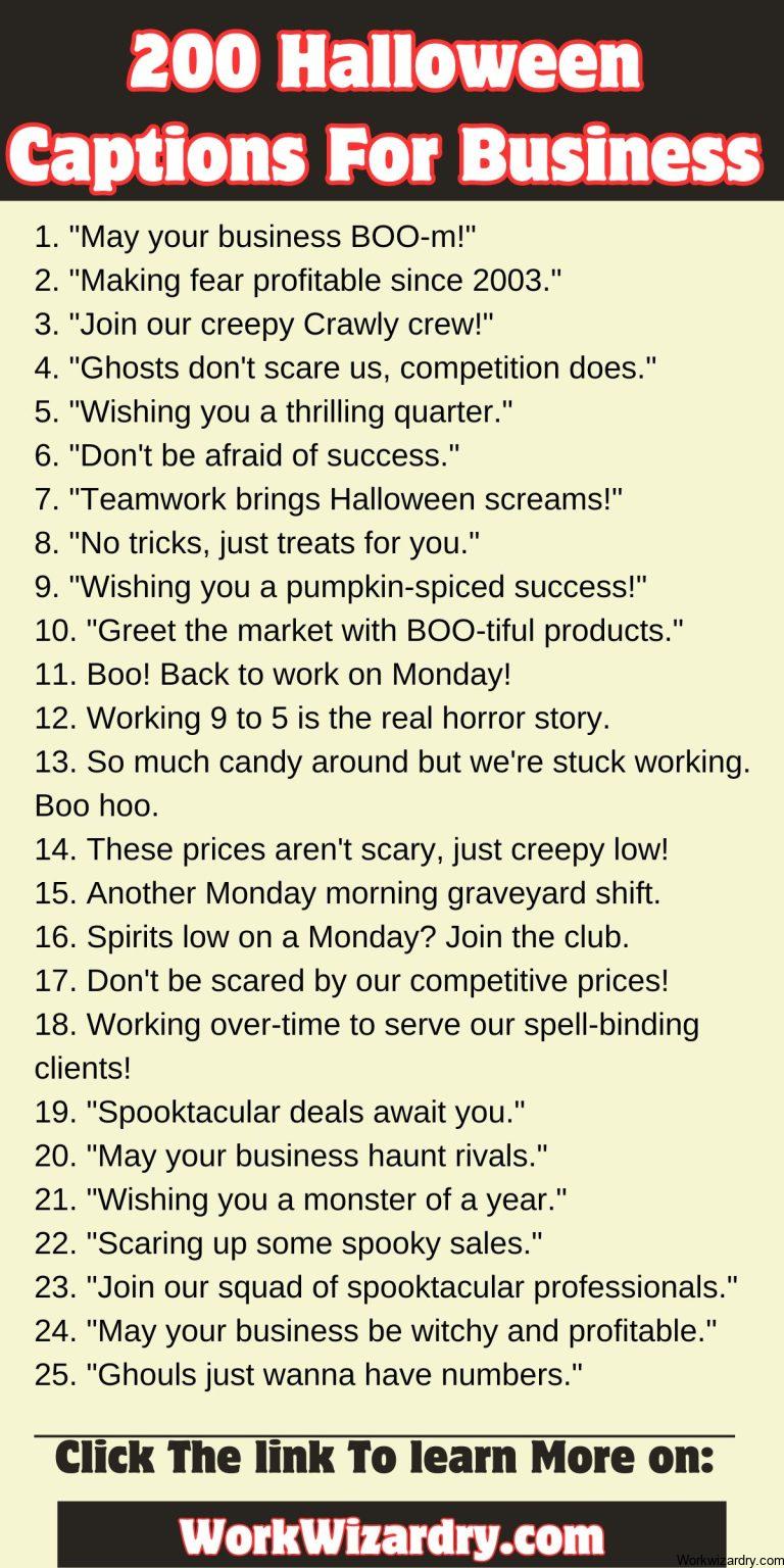 200 Catchy Halloween Captions For Business [2024 Edition] - Work Wizardry