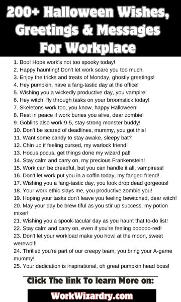 200+ Halloween Greetings, Wishes, And Messages For Workplace Coworkers ...