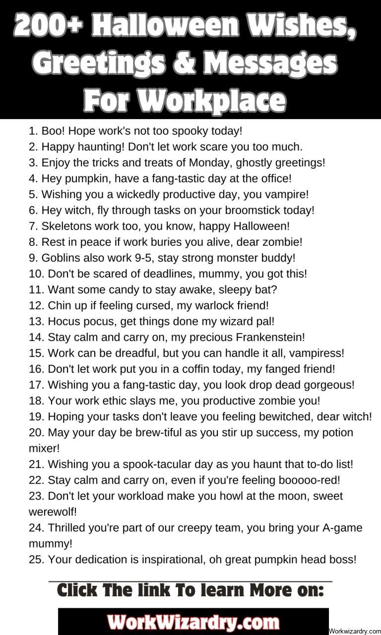 200+ Halloween Greetings, Wishes, And Messages For Workplace Coworkers ...