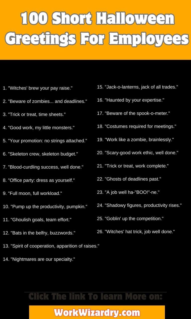 115 Happy Halloween Message To Employees [wishes, Greetings - 2024 ...