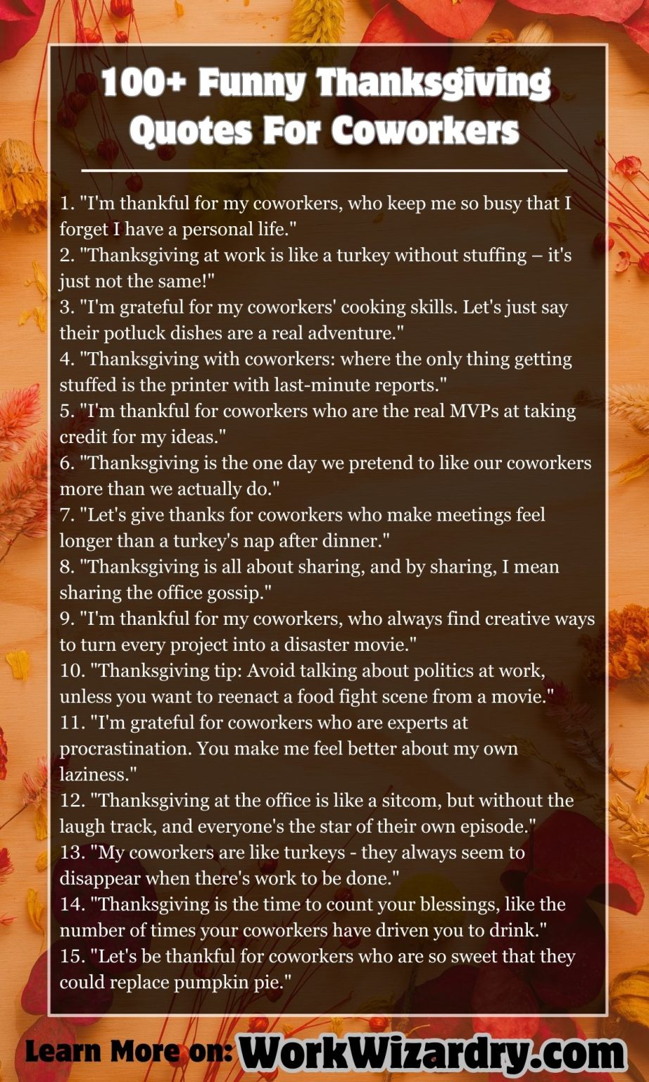 200 Fun Thanksgiving Quotes For Coworkers that Inspire and bring ...
