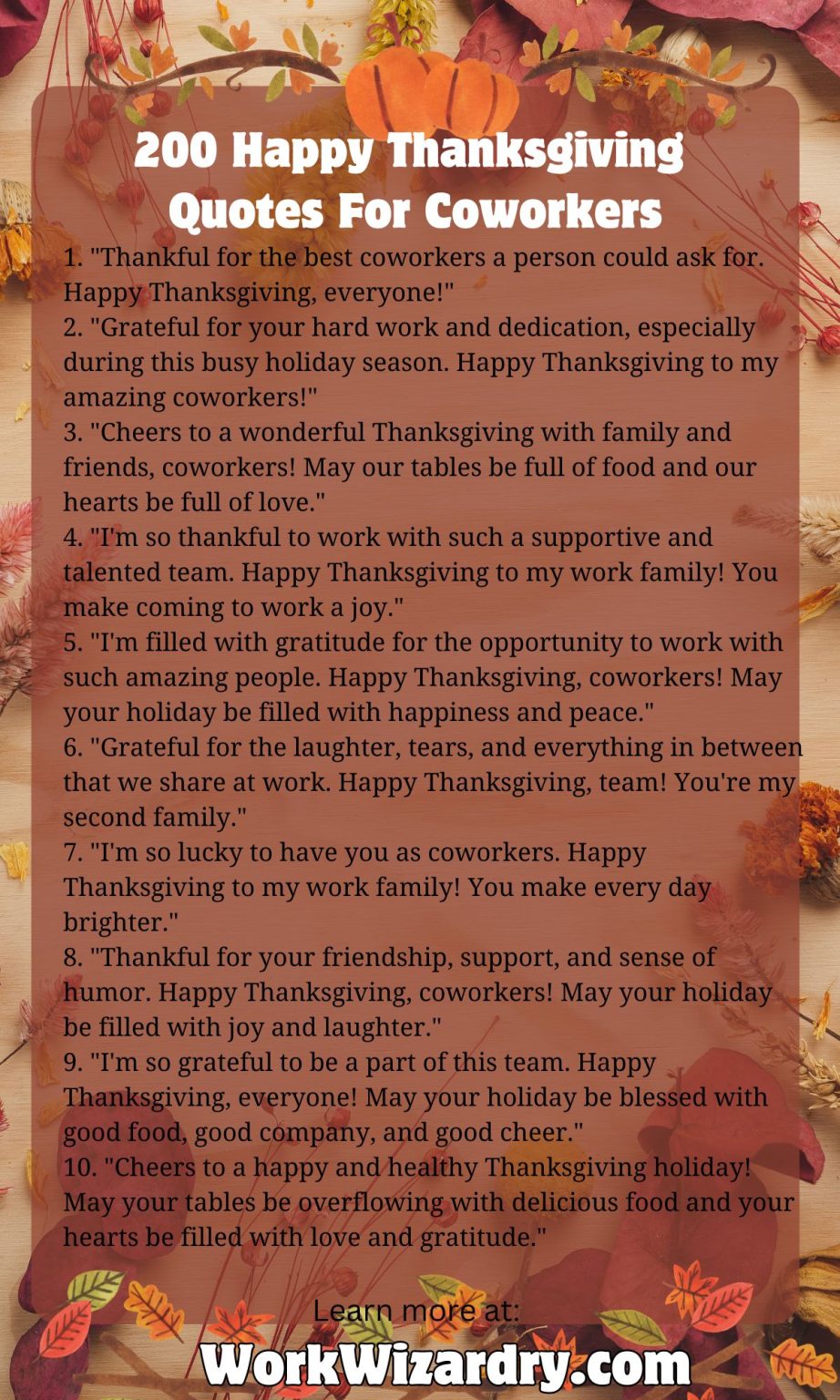 200 Fun Thanksgiving Quotes For Coworkers that Inspire and bring ...