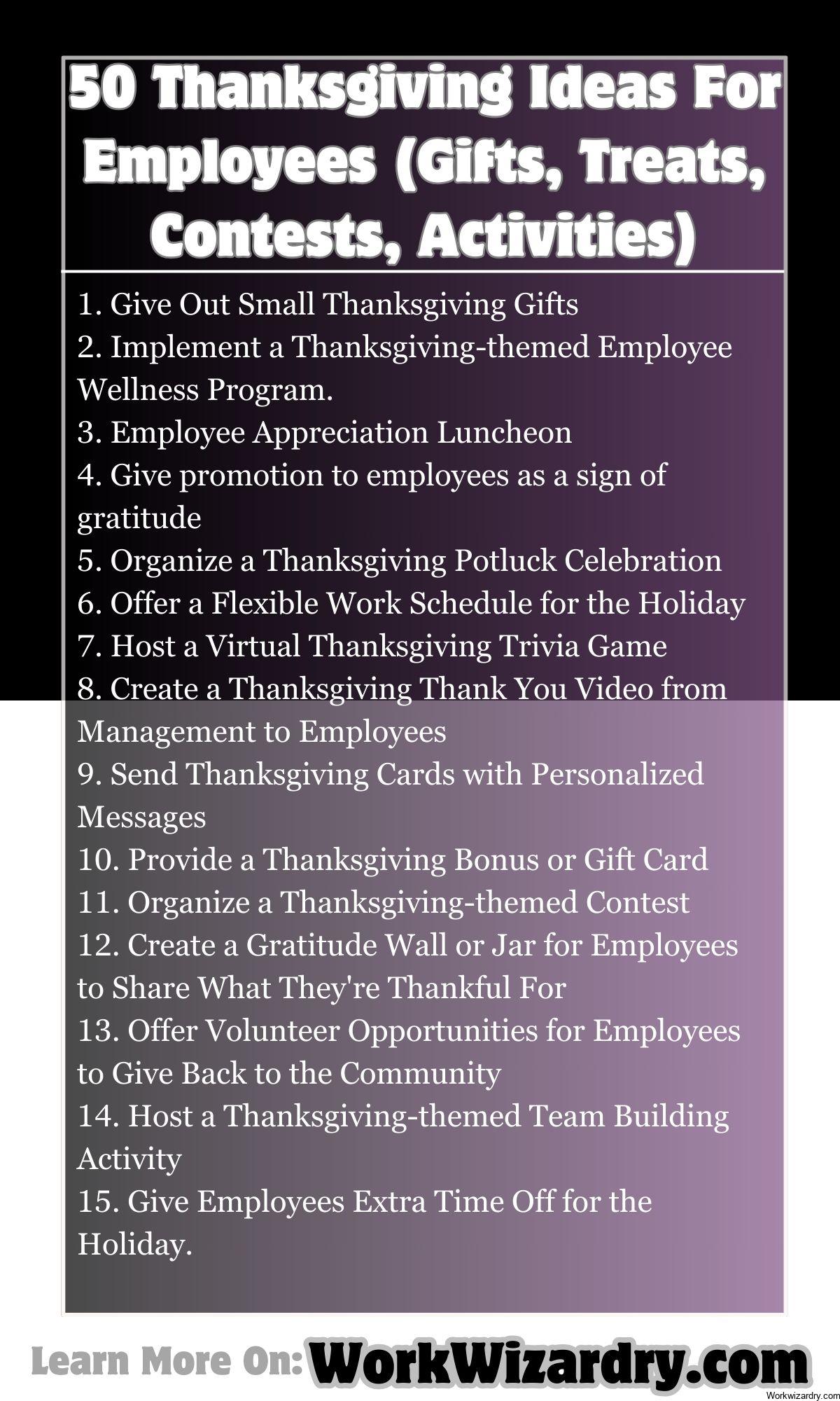 30 Best Thanksgiving Ideas For Employees (gifts, Contests, Activities ...