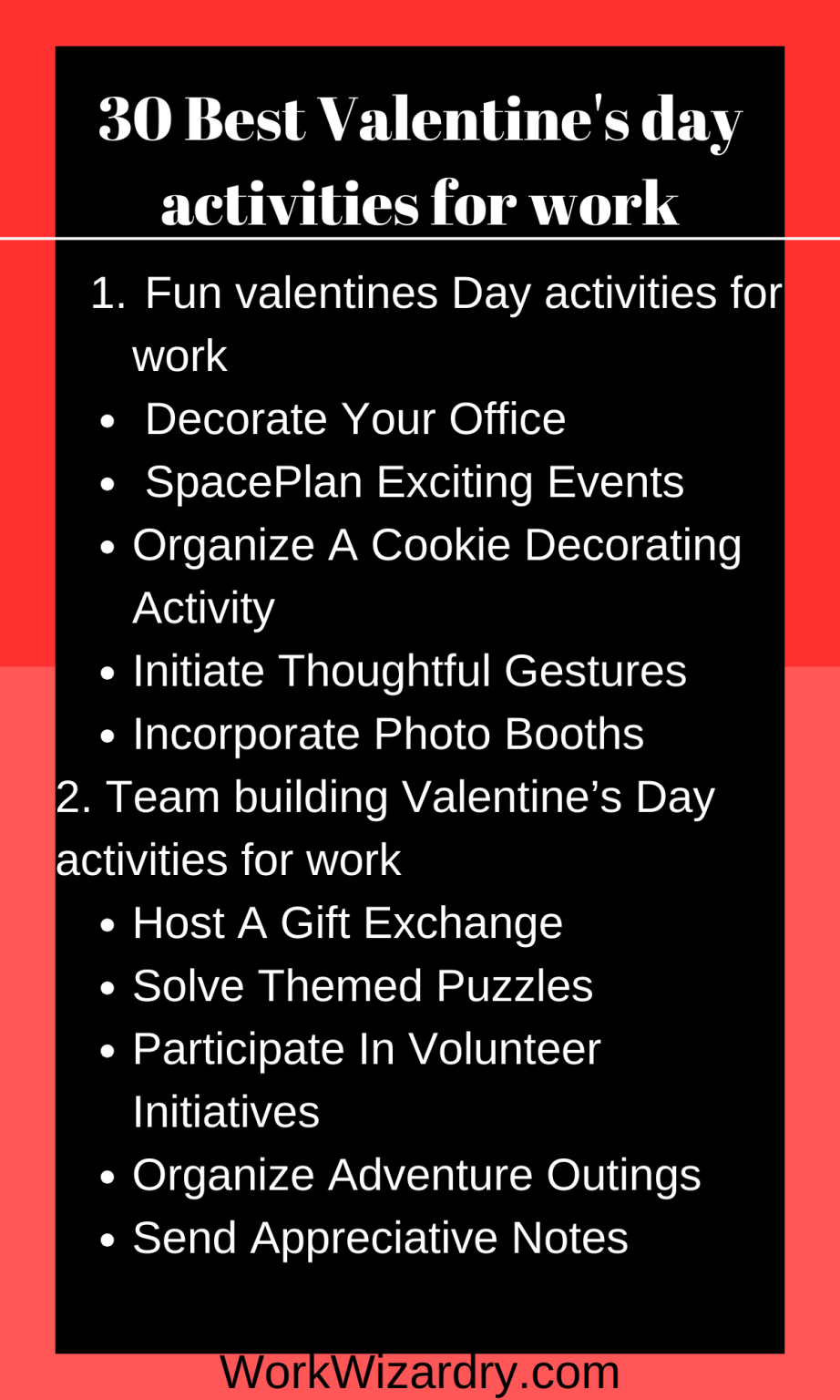 30 Best Valentine's day activities for work - Work Wizardry